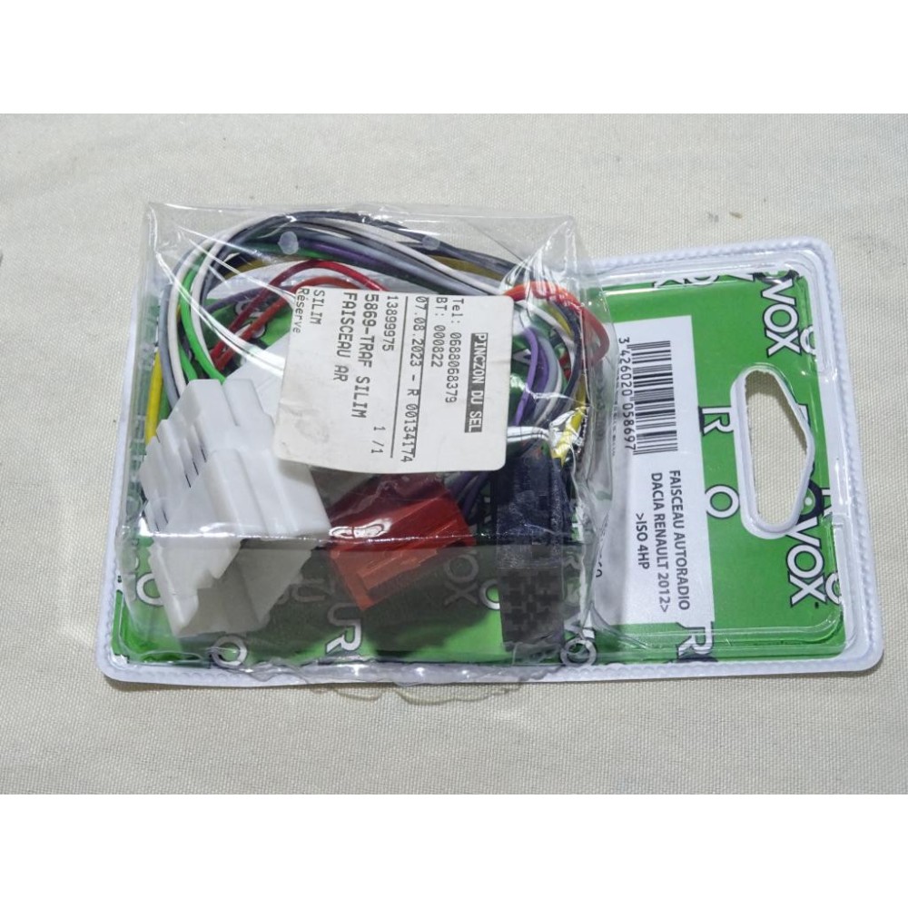 Faisceau cable branchement poste radio autoradio ISO 4 HP Eurovox 5869 ...